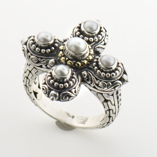 Mabe Pearl Cross Ring – Modes Jewelry