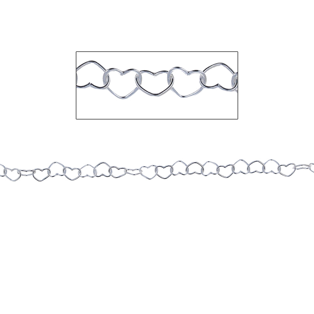 Sterling Silver Heart Link Chain 5mm – Modes Jewelry
