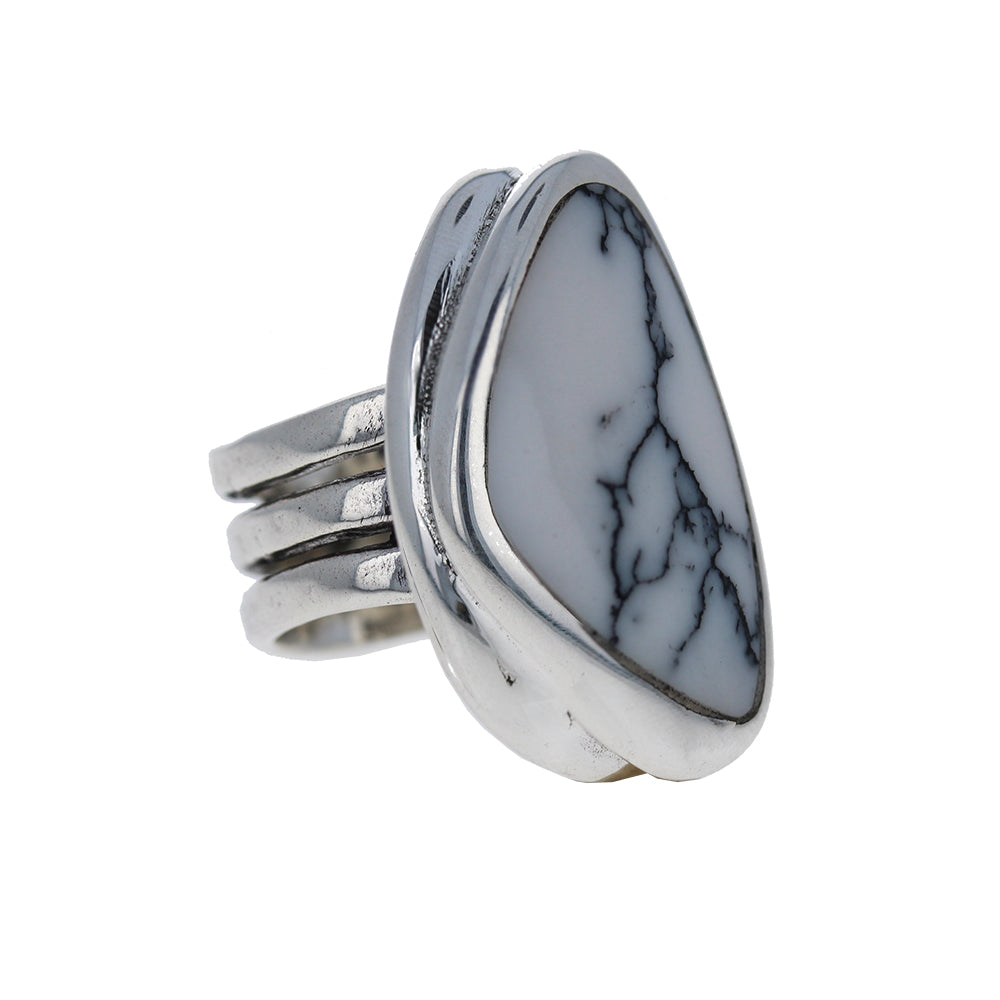 White Turquoise Abstract Statement Ring – Modes Jewelry