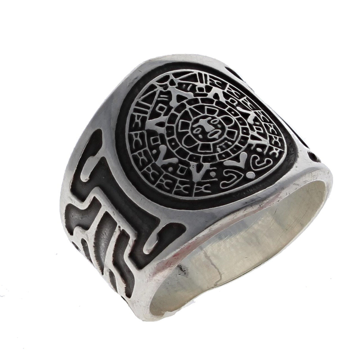 Mens Aztec Calendar Ring – Modes Jewelry